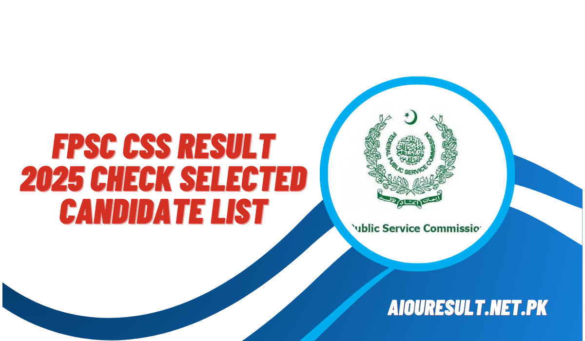 FPSC CSS Result 2025 Check Selected Candidate List