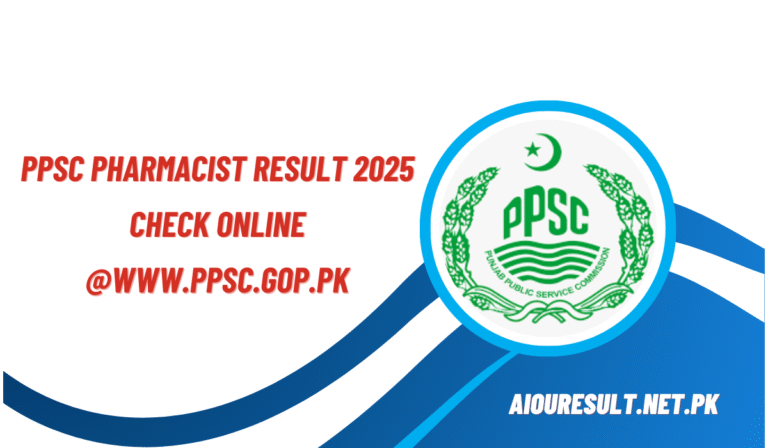 PPSC Pharmacist Result 2025 Check Online @www.ppsc.gop.pk